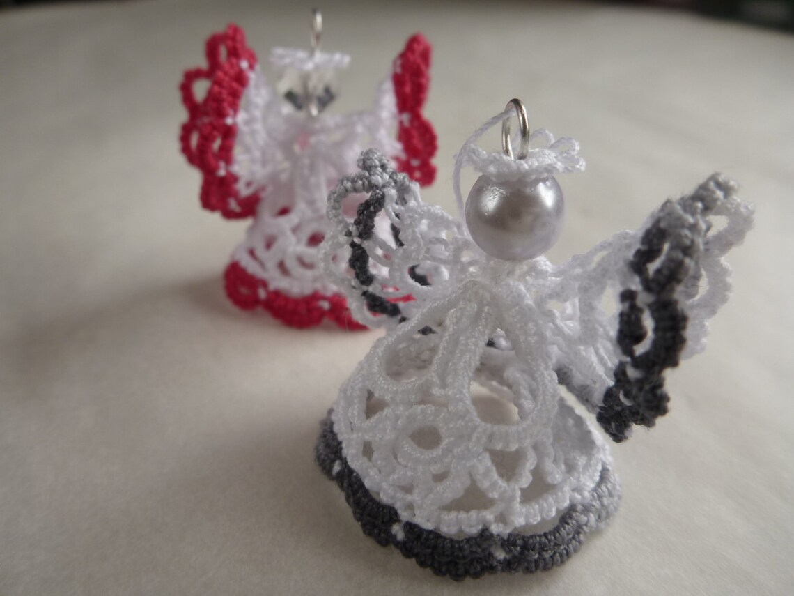 Tatted Mini 3D Angel Pattern and Tutorial, Angel Lace Pattern, Shuttle ...