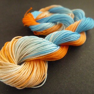 Hand Dyed regal Tatting Thread, Size 10 to 80, Orange, Blue, Variegated ...