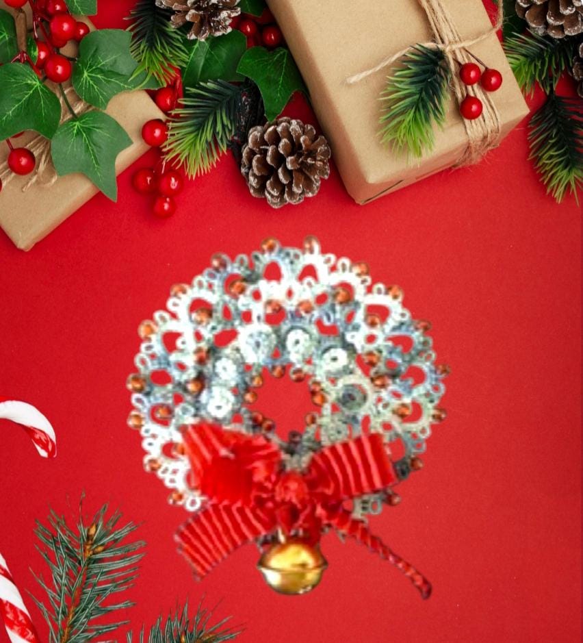 Christmas Wreath Tatting Pattern, Tatted Christmas Pattern, Pdf Digital ...