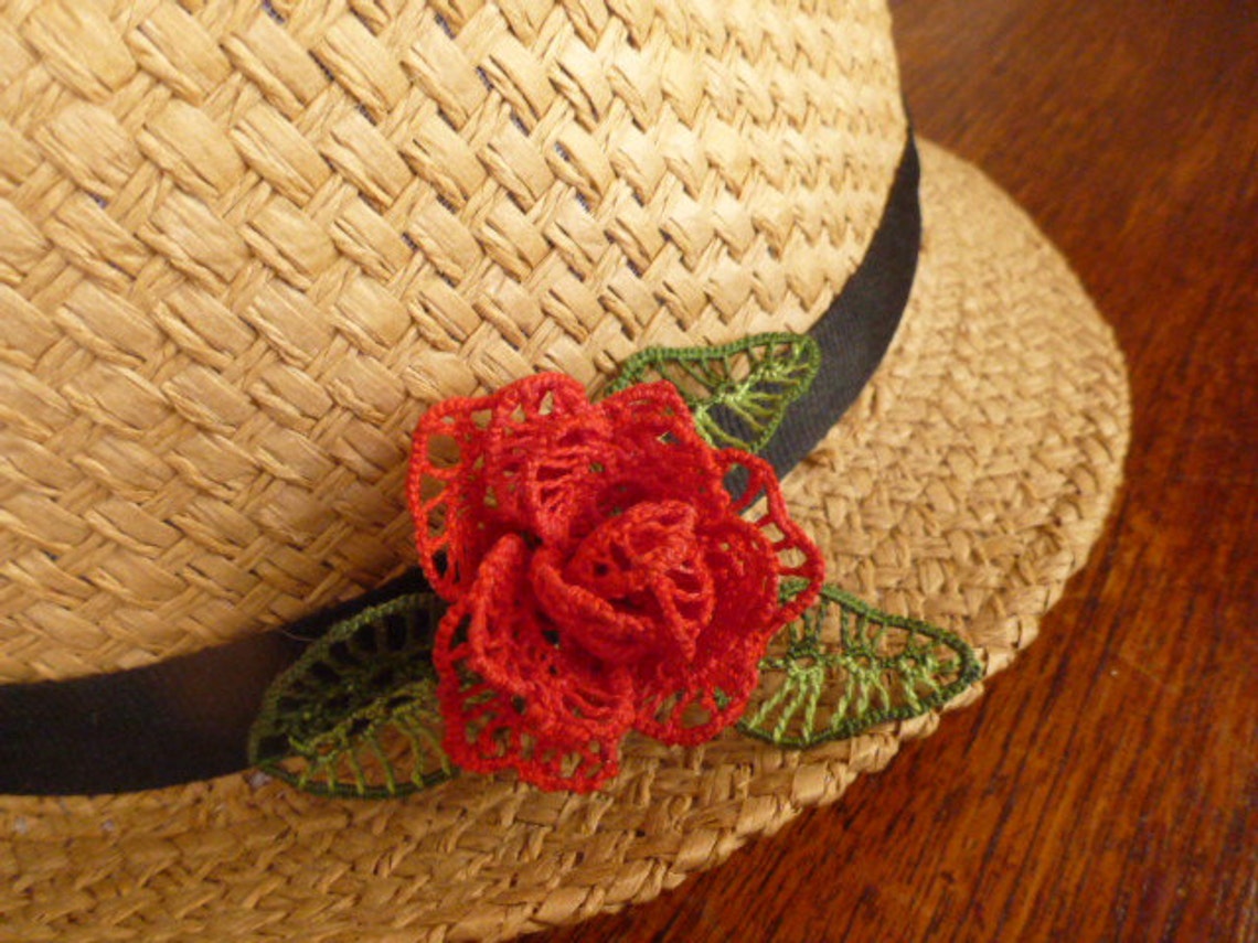 Tatting pattern and tutorial 3D rose lace e-pattern shuttle - Etsy España