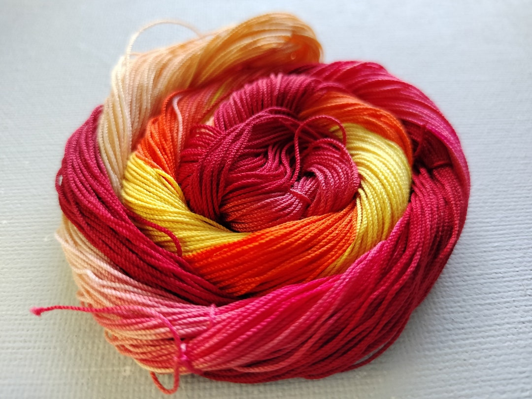 Enthusiasm Tatting Hand Dyed Thread Size 10 to 80, Red Yellow Orange ...