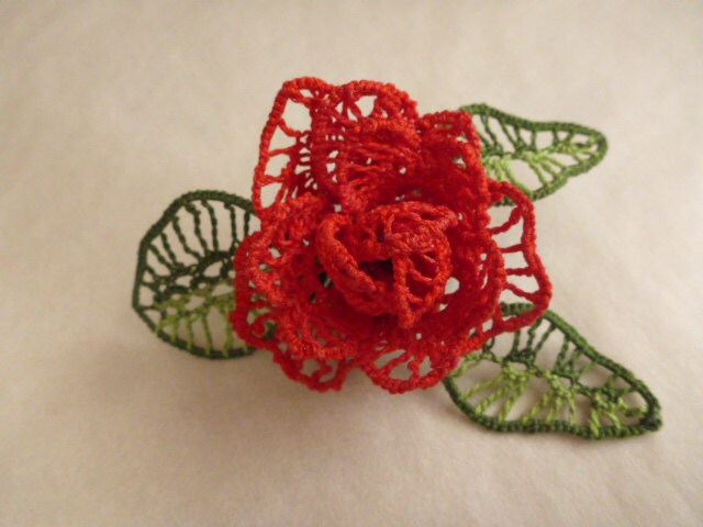 Tatting Pattern and Tutorial 3D Rose, Lace E-pattern, Shuttle Tatting ...