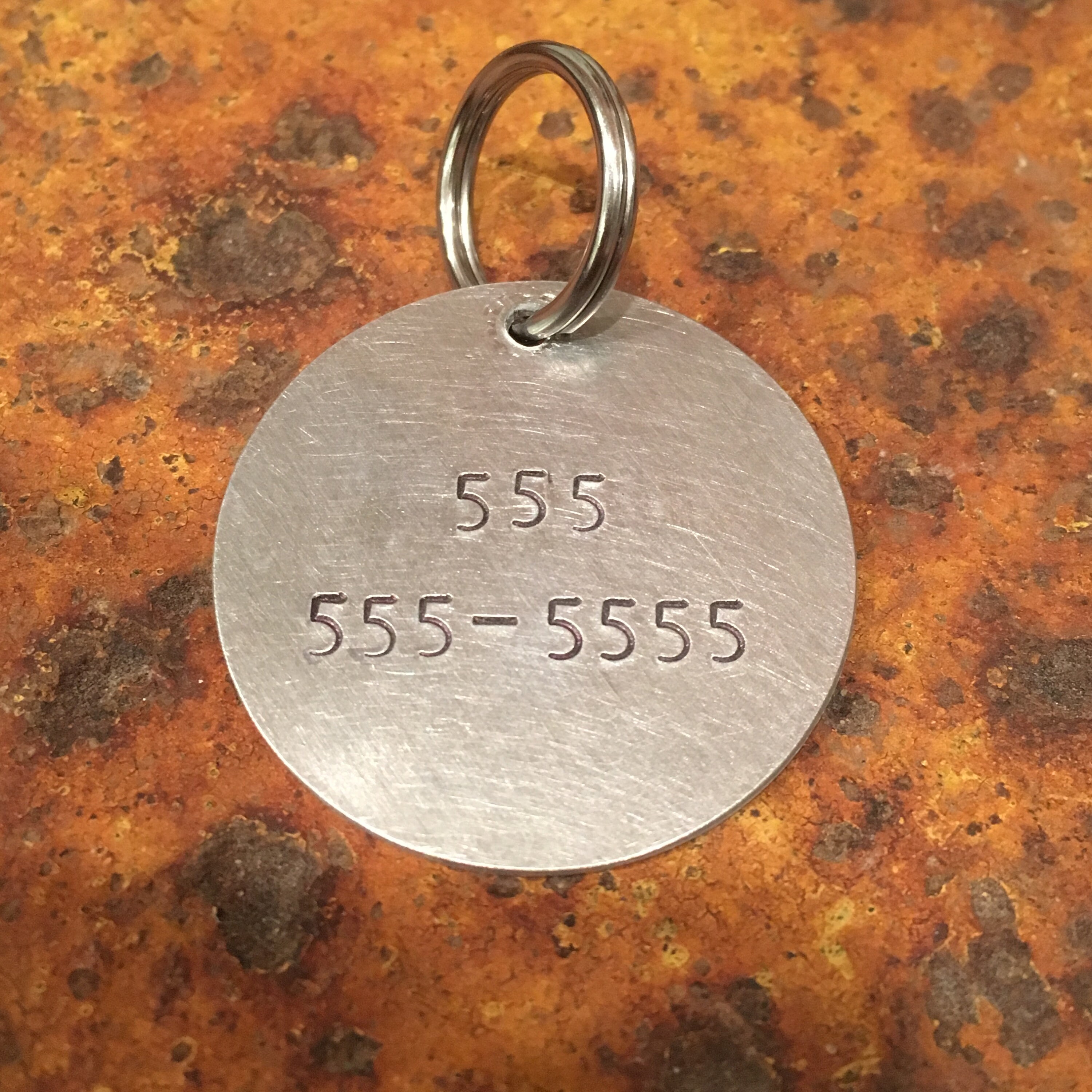 LARGE Personalized Pet Tag Hand-stamped Dog ID Tag - Etsy