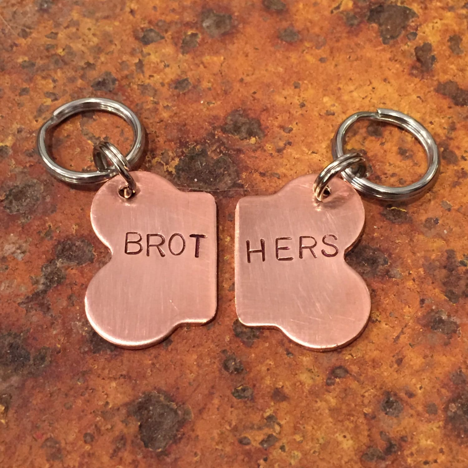 Brothers bone-shaped dog tags unique hand-stamped cute | Etsy