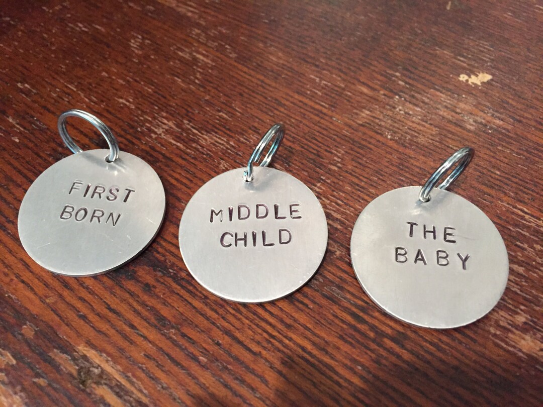 First Born, Middle Child, the Baby Dog Tags - Hand-stamped Dog Tags ...