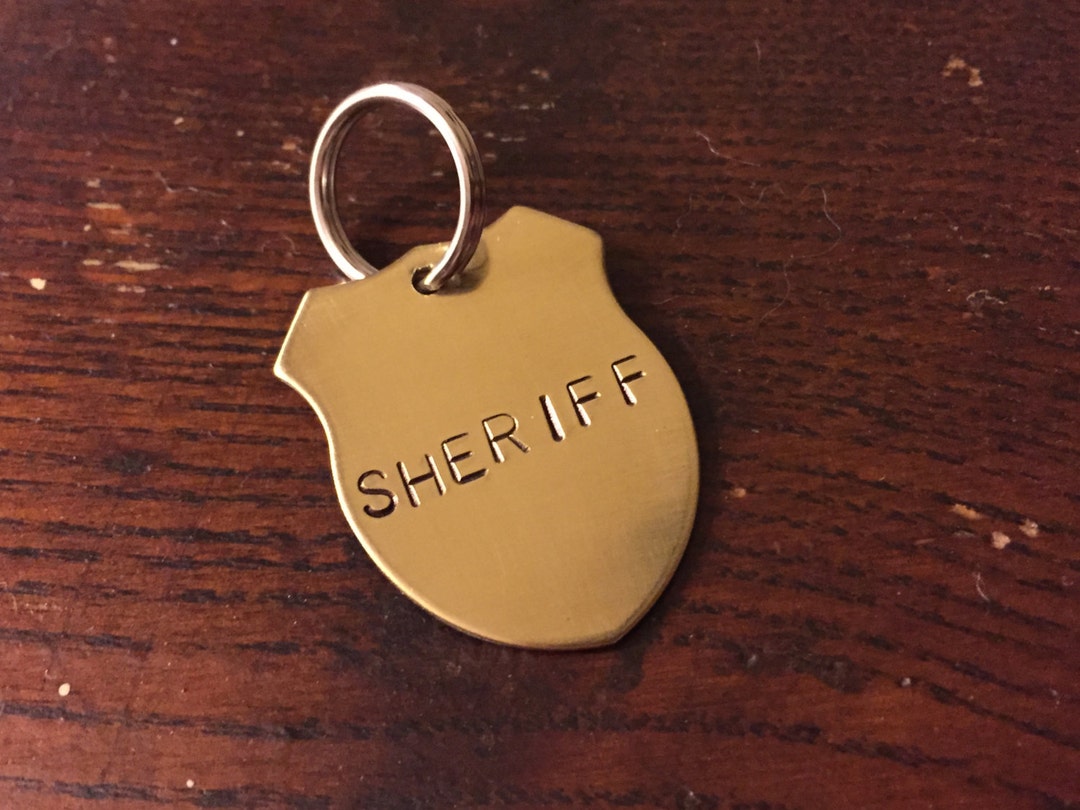 Sheriff Badge Dog Tag - Cat Tag - Keychain - Cute, Funny, Unique, Hand ...