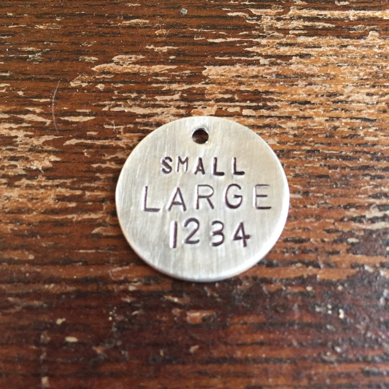 LARGE Personalized Pet Tag Hand-stamped Dog ID Tag - Etsy