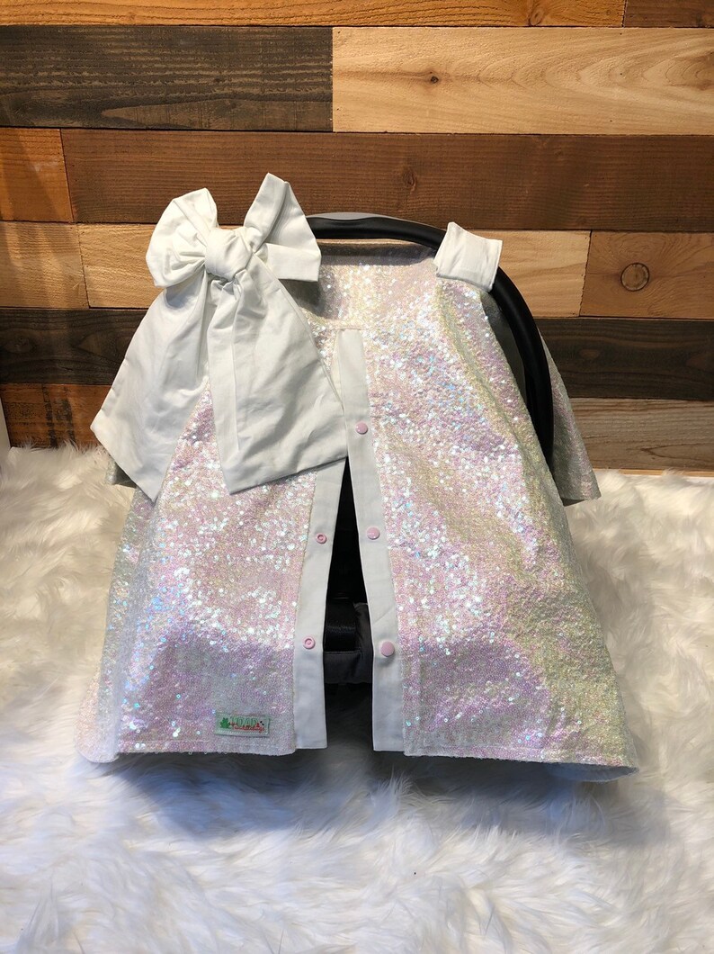 Sequin Car Seat Canopy/car Seat Cover/iridescent Sequin and | Etsy