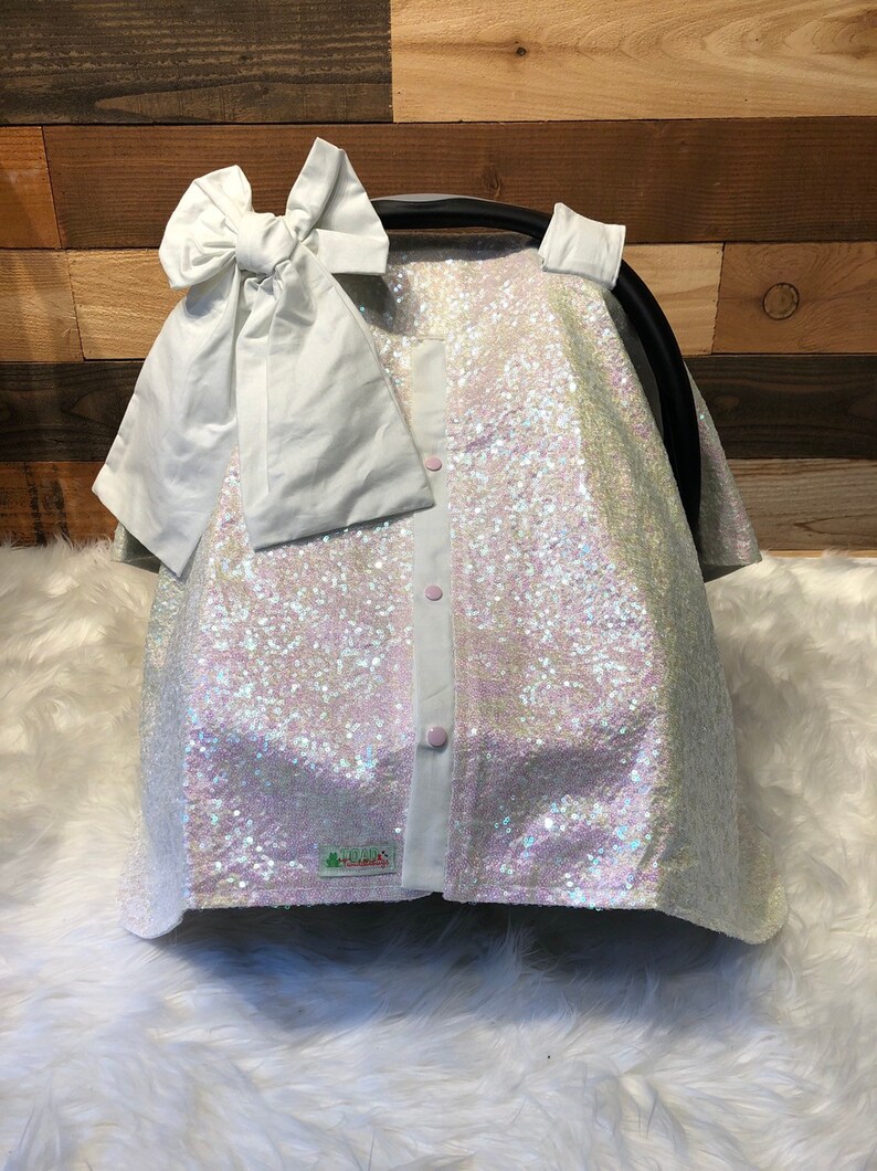 Sequin Car Seat Canopy/car Seat Cover/iridescent Sequin and | Etsy