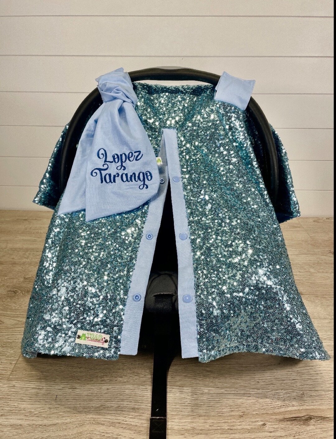 Sequin Car Seat Canopy: Baby Blue Cinderella Cover - Etsy
