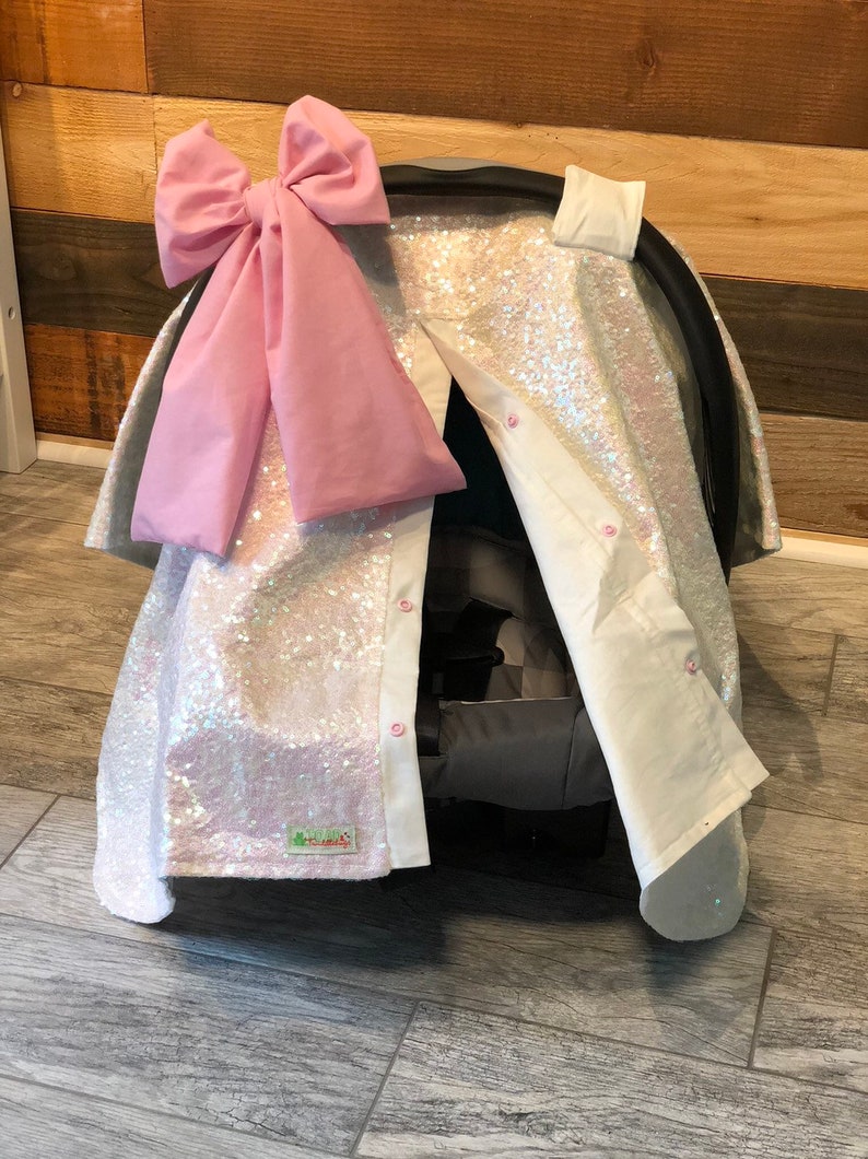 Sequin Car Seat Canopy/car Seat Cover/iridescent Sequin and | Etsy