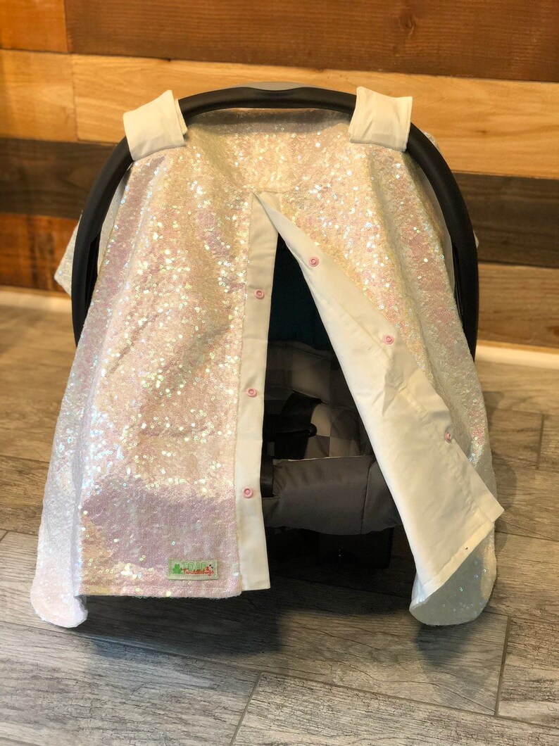 Sequin Car Seat Canopy/car Seat Cover/iridescent Sequin and | Etsy