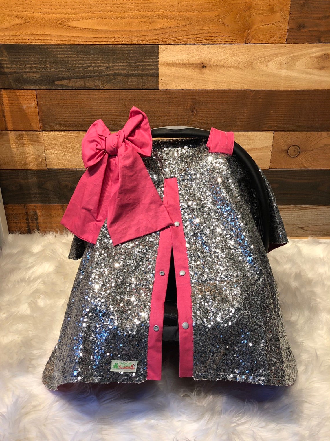 Sequin Car Seat Canopy/car Seat Cover/silver Sequin and Hot | Etsy