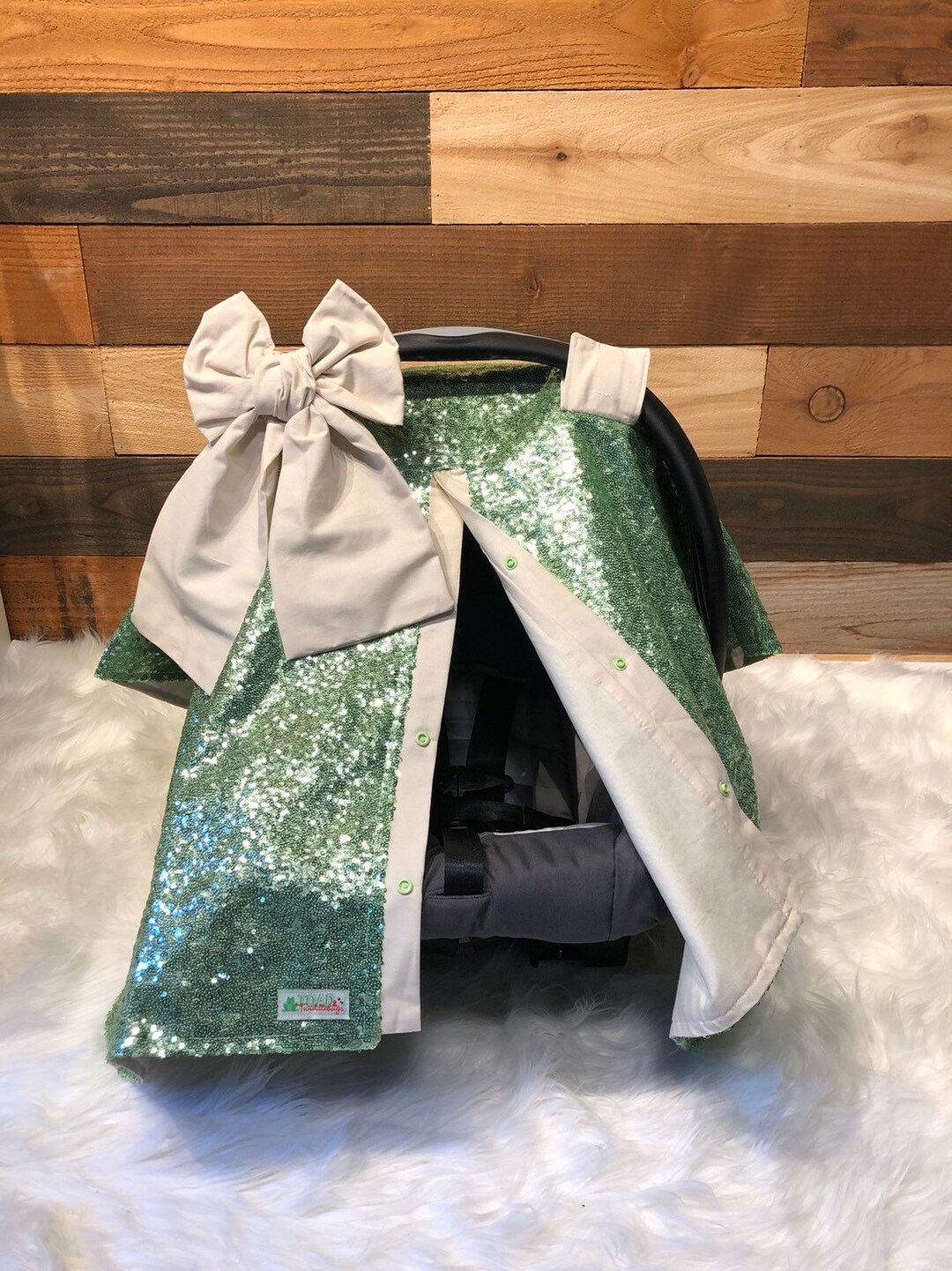 Mint Green Sequin Car Seat Canopy: Sparkle Baby Carseat Cover - Etsy