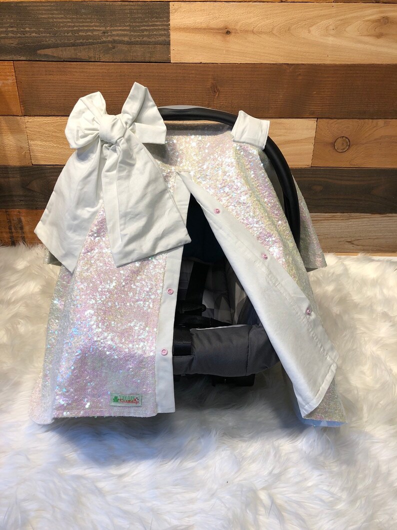Sequin Car Seat Canopy/car Seat Cover/iridescent Sequin and | Etsy