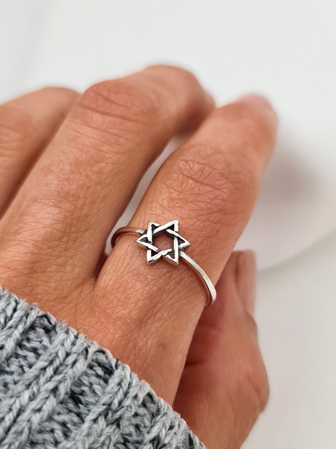 Star of David Ring, 925 Sterling Silver David Star Ring, Women ...