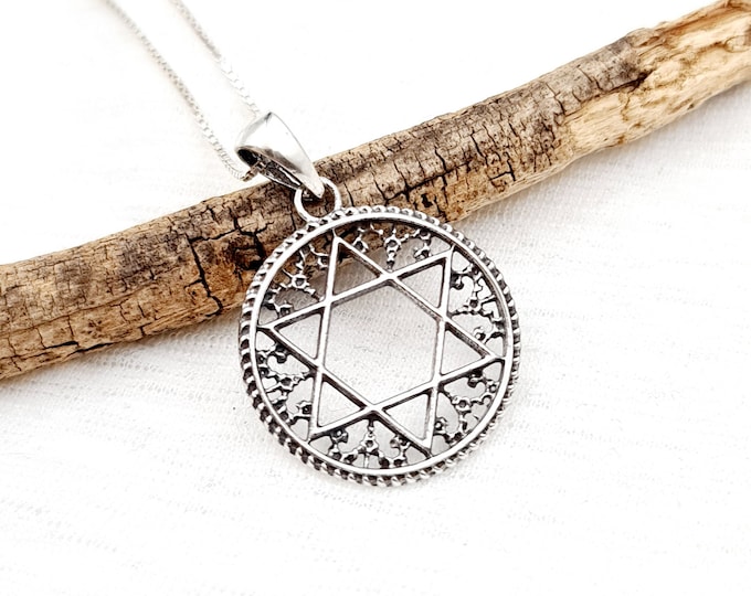Big David Star Pendant , Star of David Necklace , Handmade Star ...