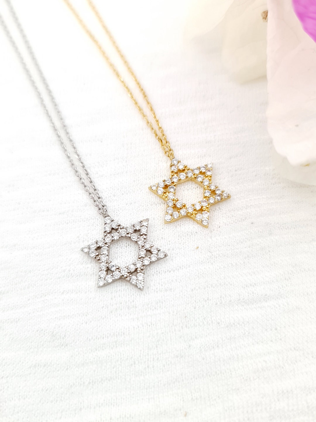 Gold Plated Star of David Necklace: Sterling Silver Judaica Jewelry - Etsy