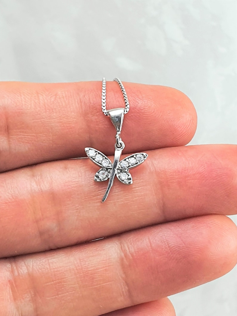 Dragonfly Pendant Necklace 925 Sterling Silver, Dragonfly Charm Jewelry ...