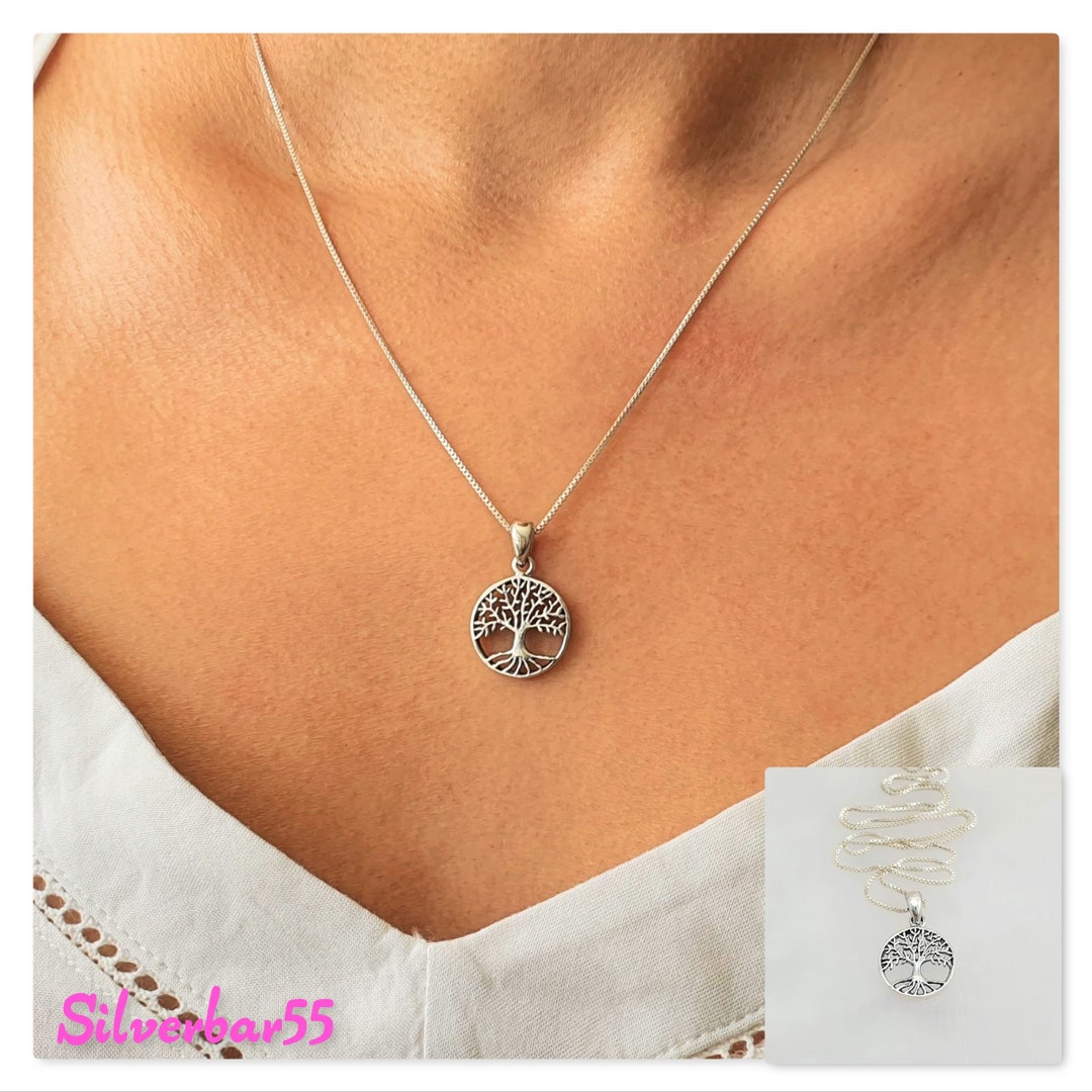 925 Sterling Silver Tree of Life Pendant Necklace - Etsy