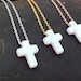 Opal Cross Necklace, White Opal Cross Pendant Necklace, Cross Sterling ...