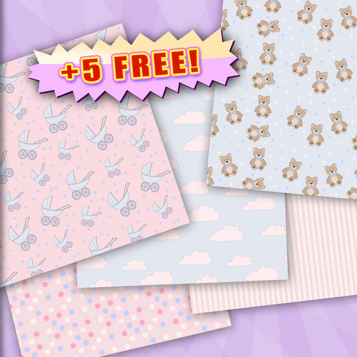 Scrapbooking Paper Digital Print Paper Baby Scrapbook Paper. | Etsy
