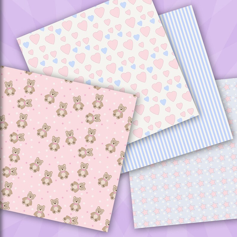 Scrapbooking Paper Digital Print Paper Baby Scrapbook Paper. | Etsy