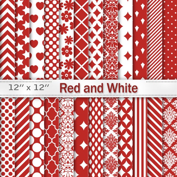 Red paper digital scrapbook red digital pattern red print | Etsy