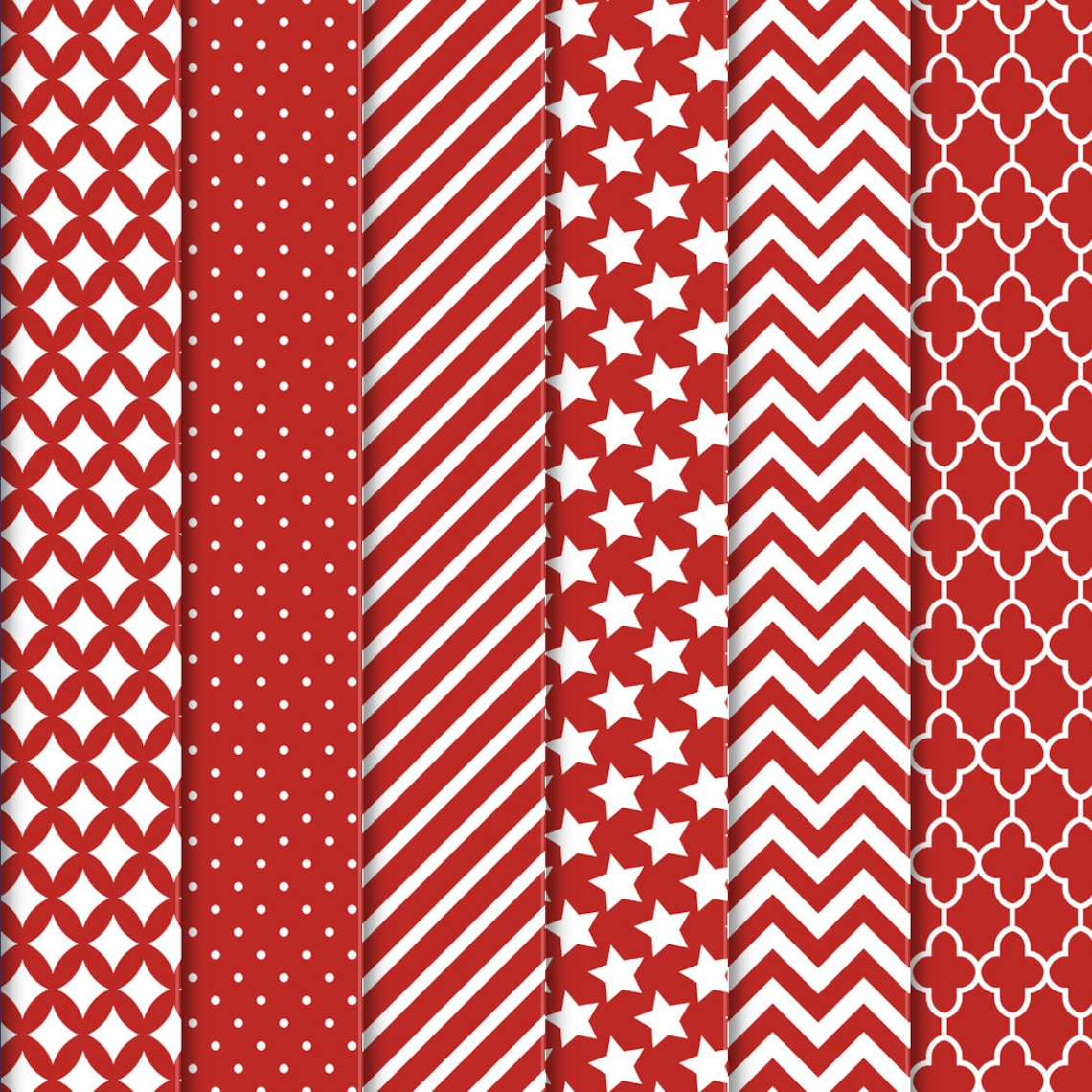 Red Paper Digital Scrapbook Red Digital Pattern Red Print Etsy