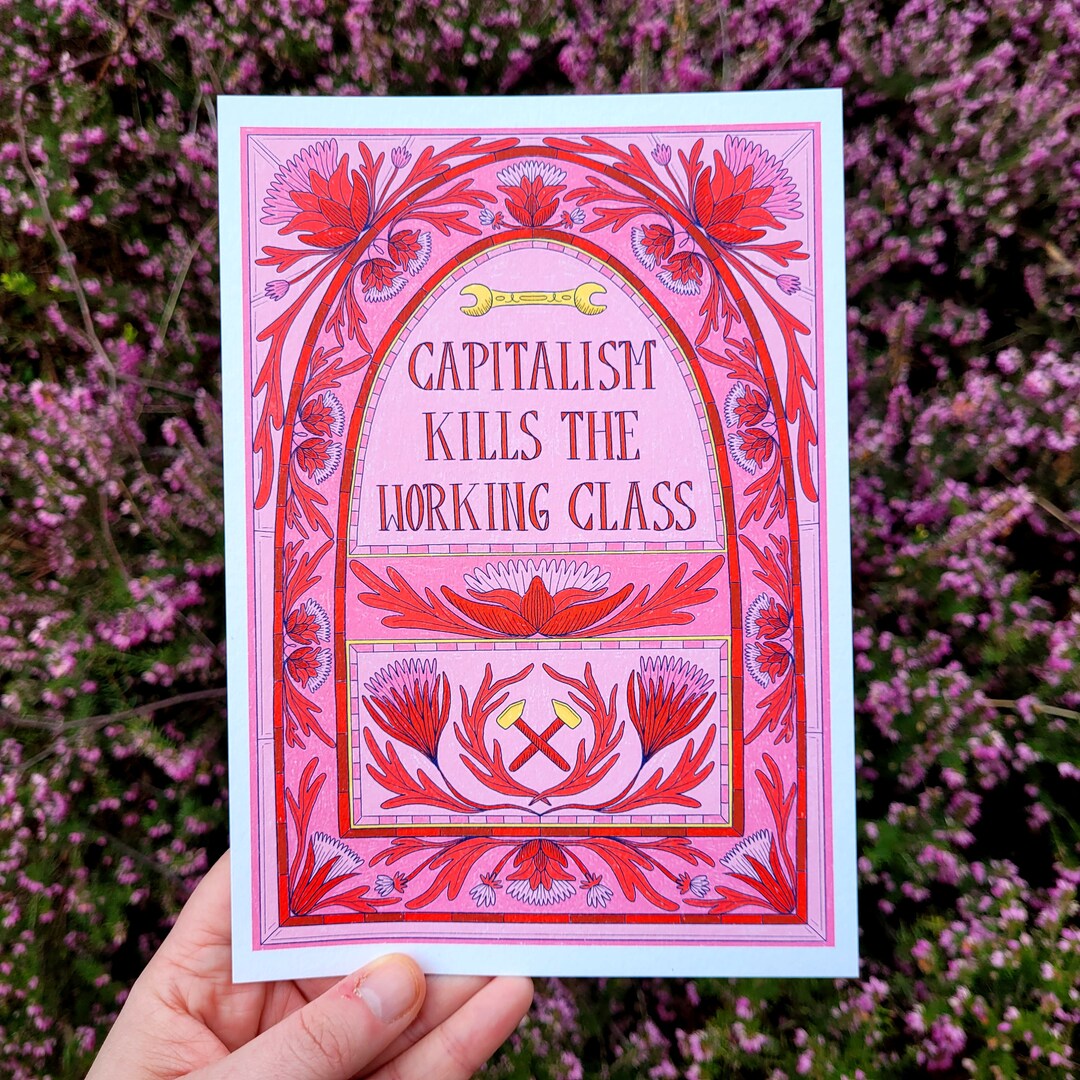 Capitalism Kills the Working Class Stained Glass A5 Art Print - Etsy