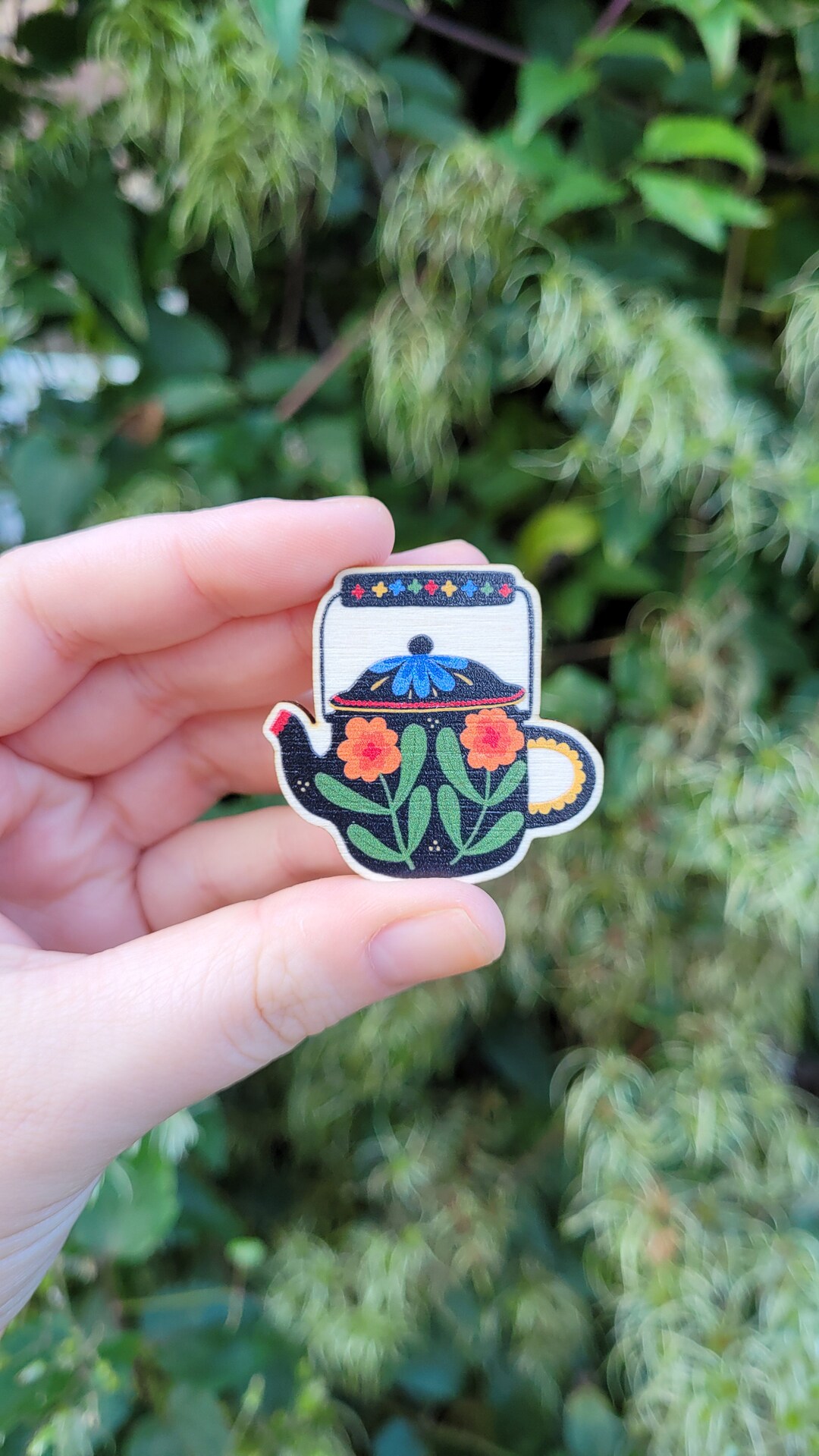 Steaming Cosy Kettle Wooden Pin - Etsy