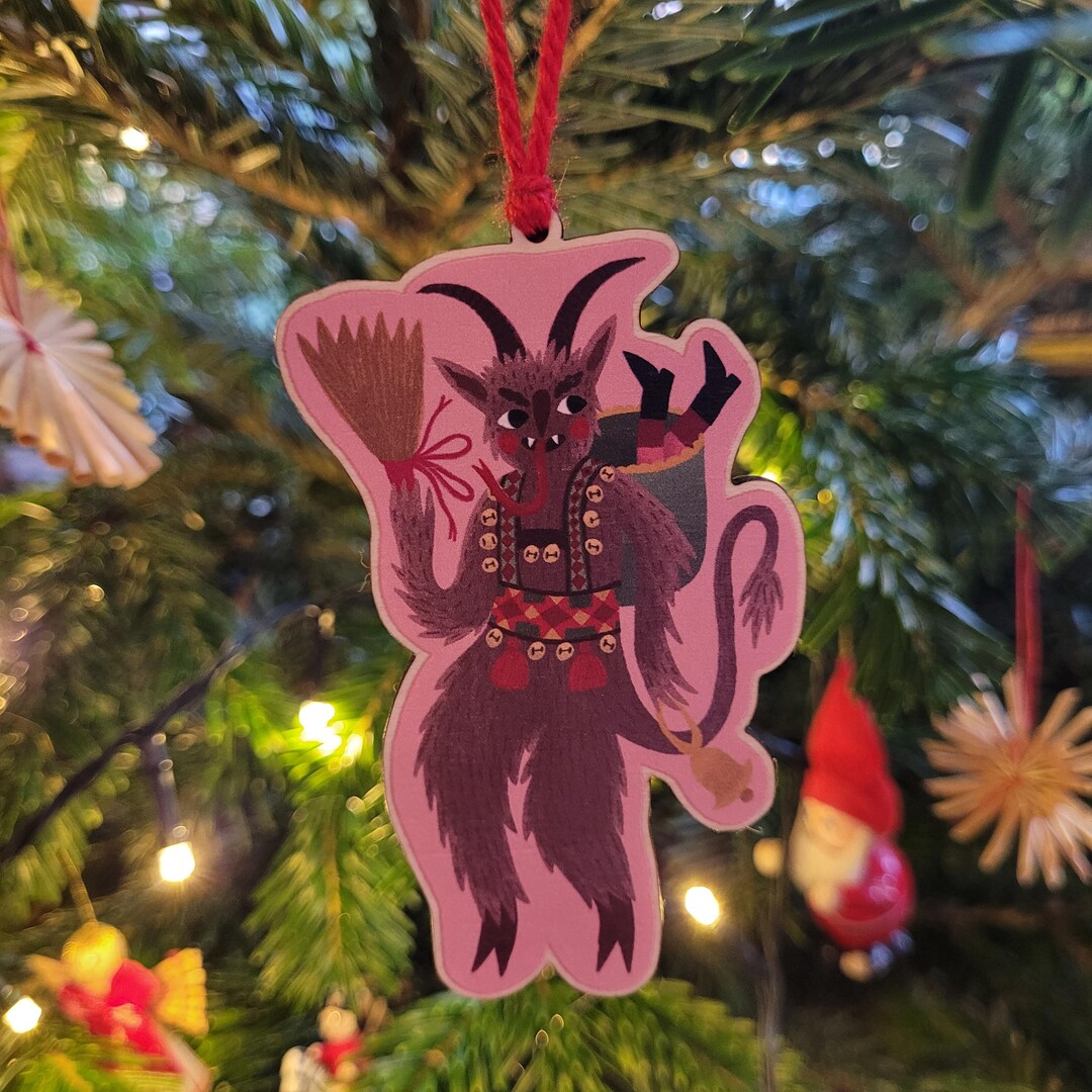 Krampus Christmas Tree Decoration Folklore Wooden Ornament - Etsy