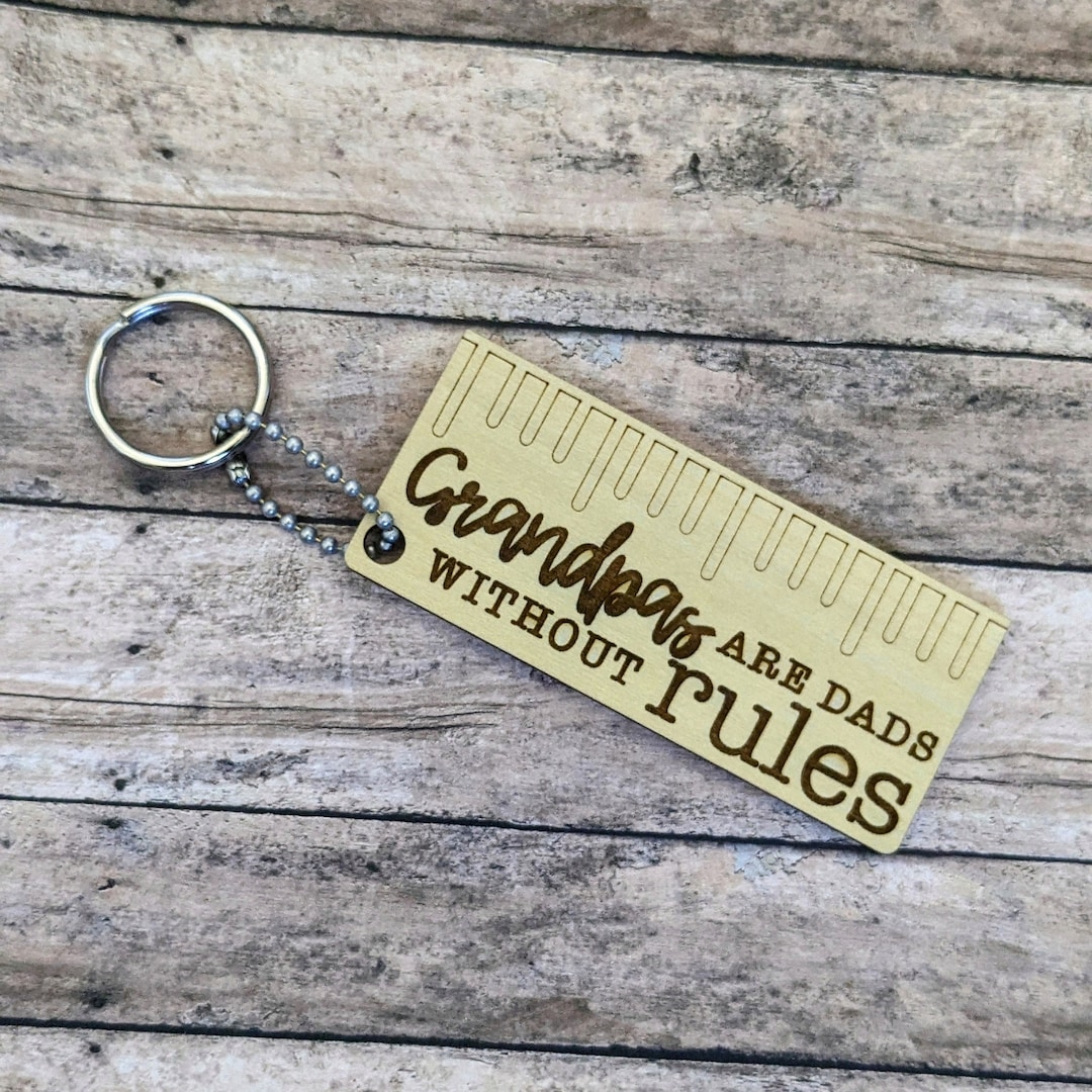 Personalized Wooden Keychain - Father's Day Gift - Gift for Grandpa ...