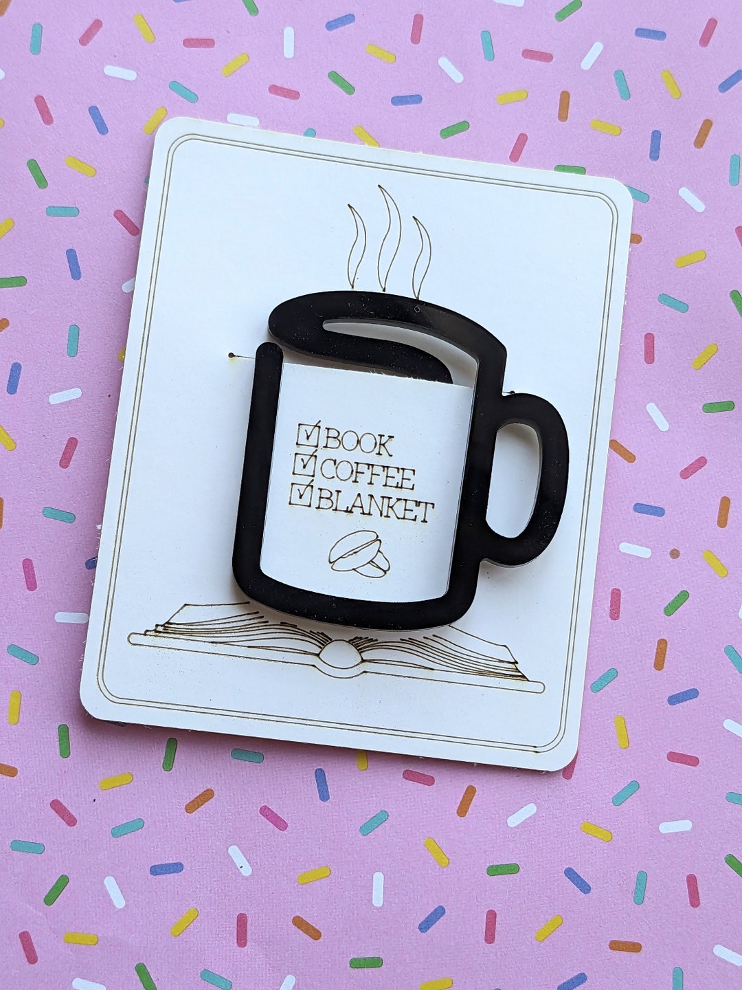 Coffee Mug Bookmark-coffee Lover-coffee Drinker-coffee & Books-acrylic ...