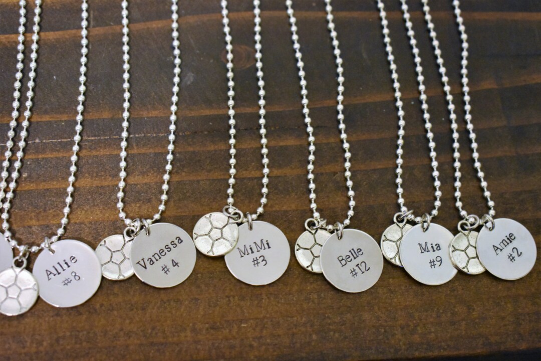 Personalized Hand Stamped Team Necklace - Hand Stamped With Name ...