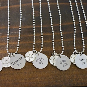Personalized Hand Stamped Team Necklace - Hand Stamped With Name ...
