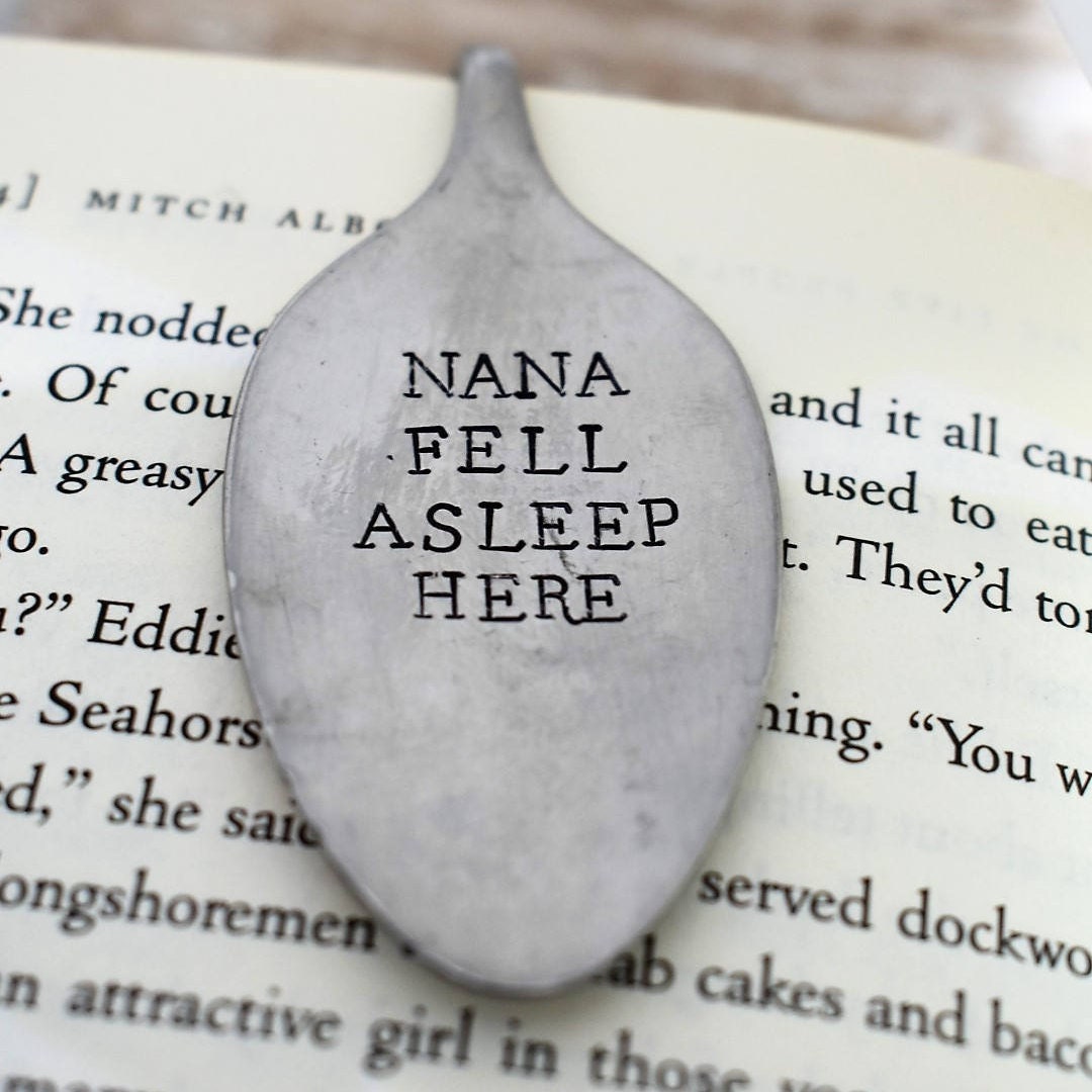 Hand Stamped Upcycled Spoon Bookmark*personalized Bookmark*fell Asleep ...
