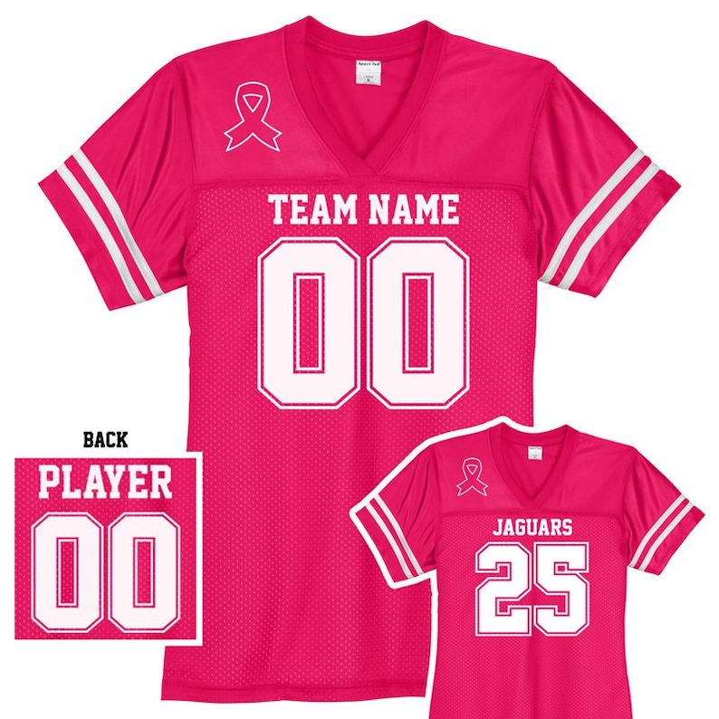 Custom Breast Cancer Awareness Football Jersey / Women's | Etsy
