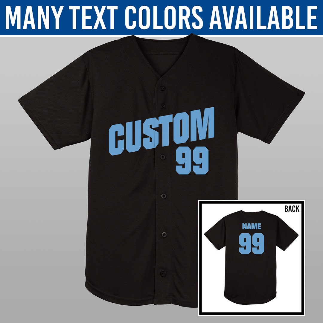 Custom Baseball Jersey / Black Full Button Jerseys / Various Text ...