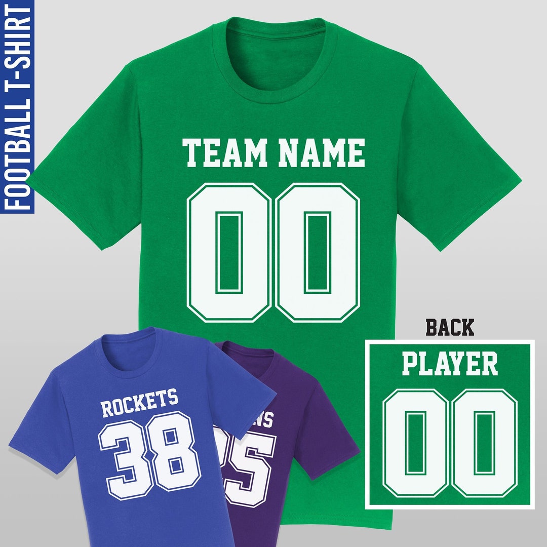 Custom Football T-shirt / Football Jersey Style T-shirts / Youth XS to ...