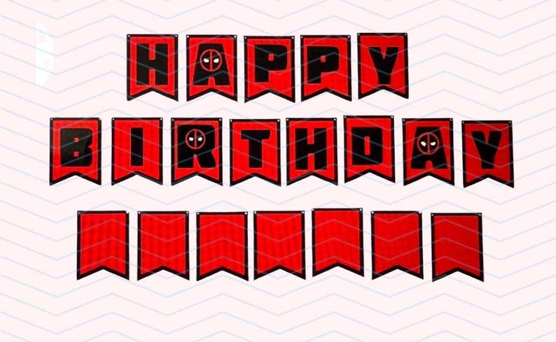 Deadpool Birthday Banner Customized - Etsy
