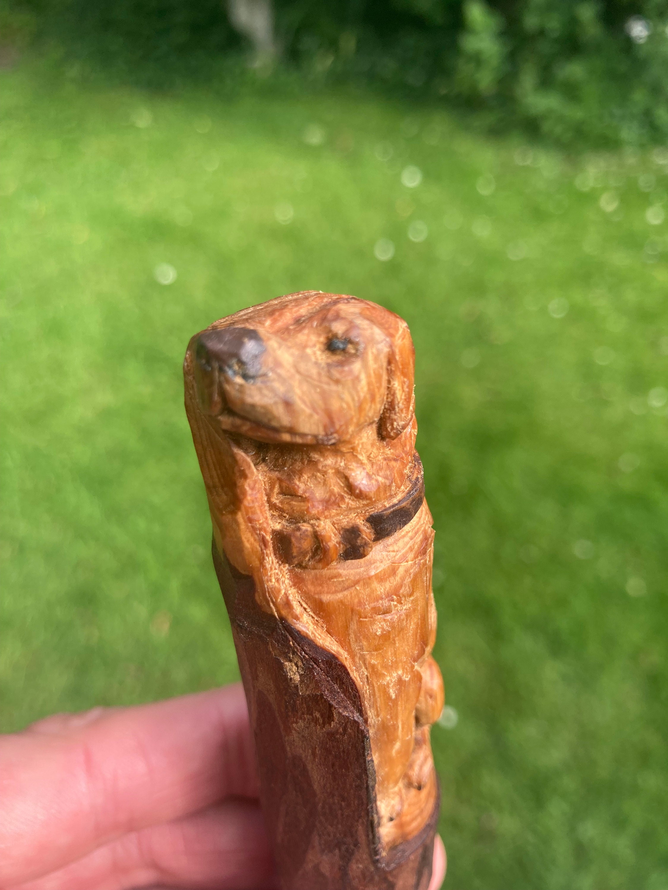 Labrador Carved Wooden Walking Stick Topper Hiking Hiker Walker Man ...