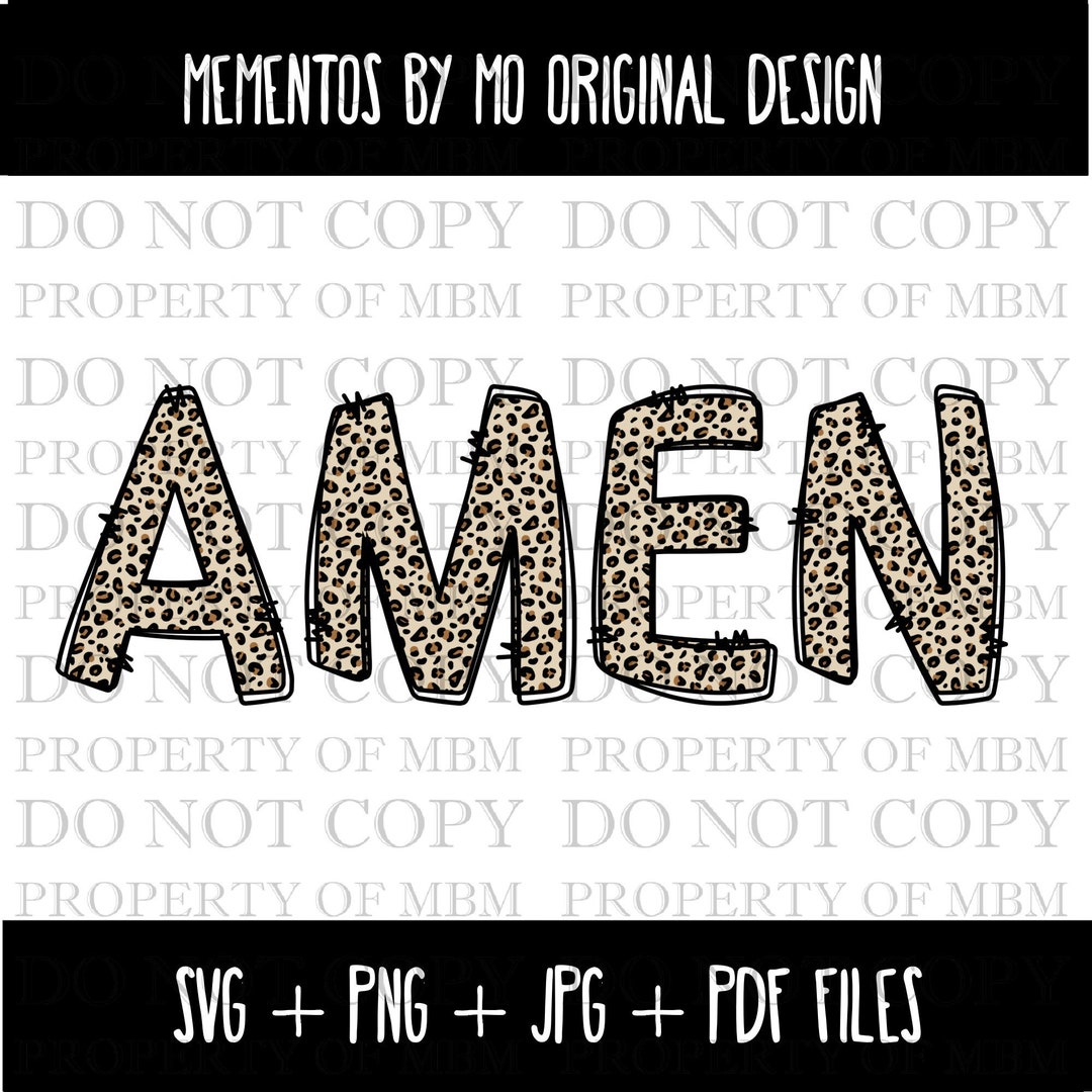 Amen Svg, Amen PNG, Leopard Print, Dtf, Sublimation PNG, Easter Png ...