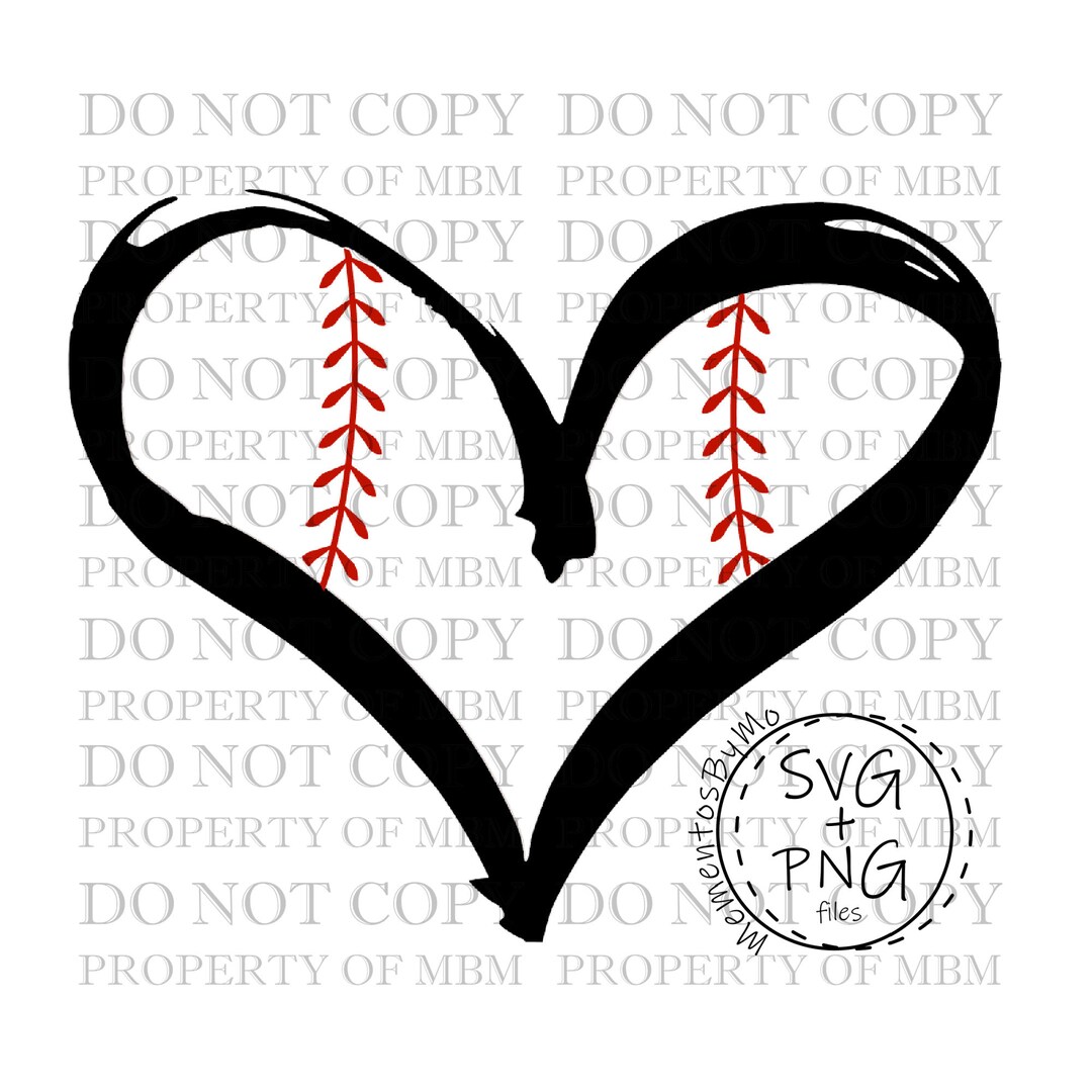 Baseball Heart SVG Baseball Heart PNG Sports Mom Baseball - Etsy