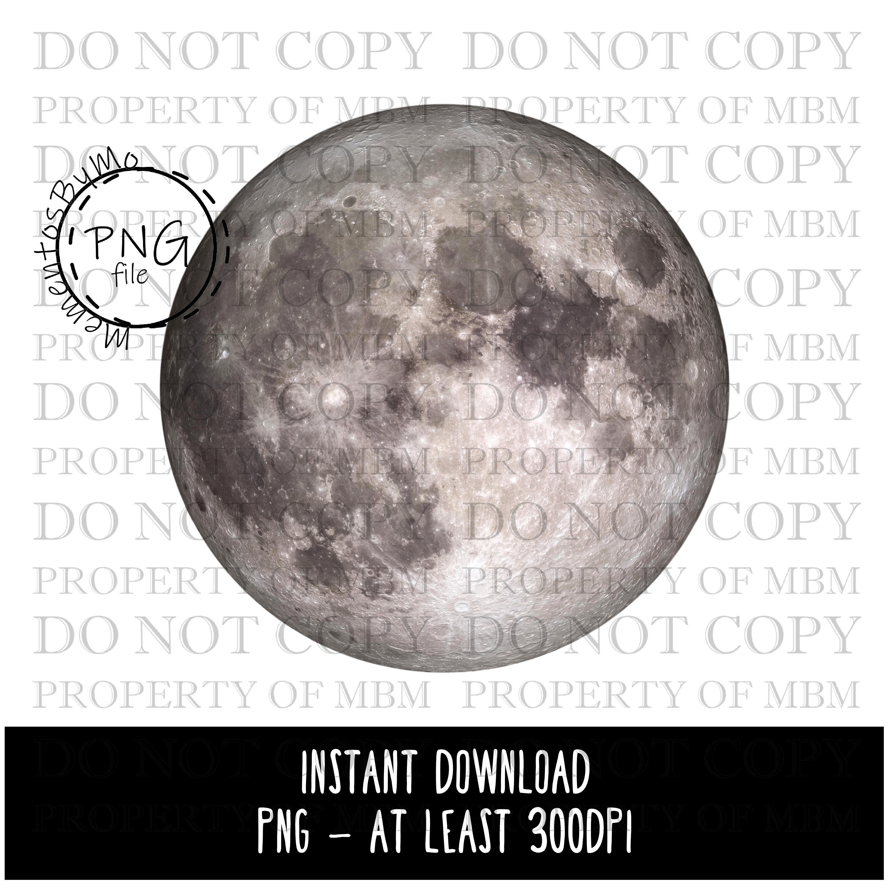 Full Moon PNG Moon Clip Art Full Grey Moon Png File - Etsy