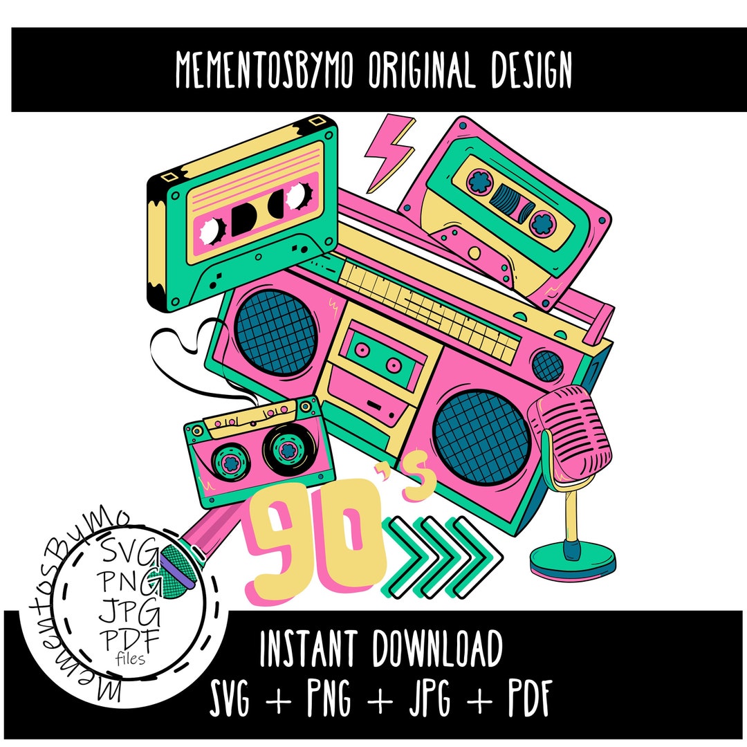 90s PNG SVG PDF Jpeg Digital Download 1990s Design Digital Downloads ...
