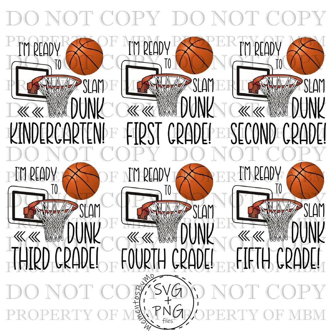 I'm Ready to Slam Dunk, Bundle, SVG, PNG, Boys Back to School Svg ...