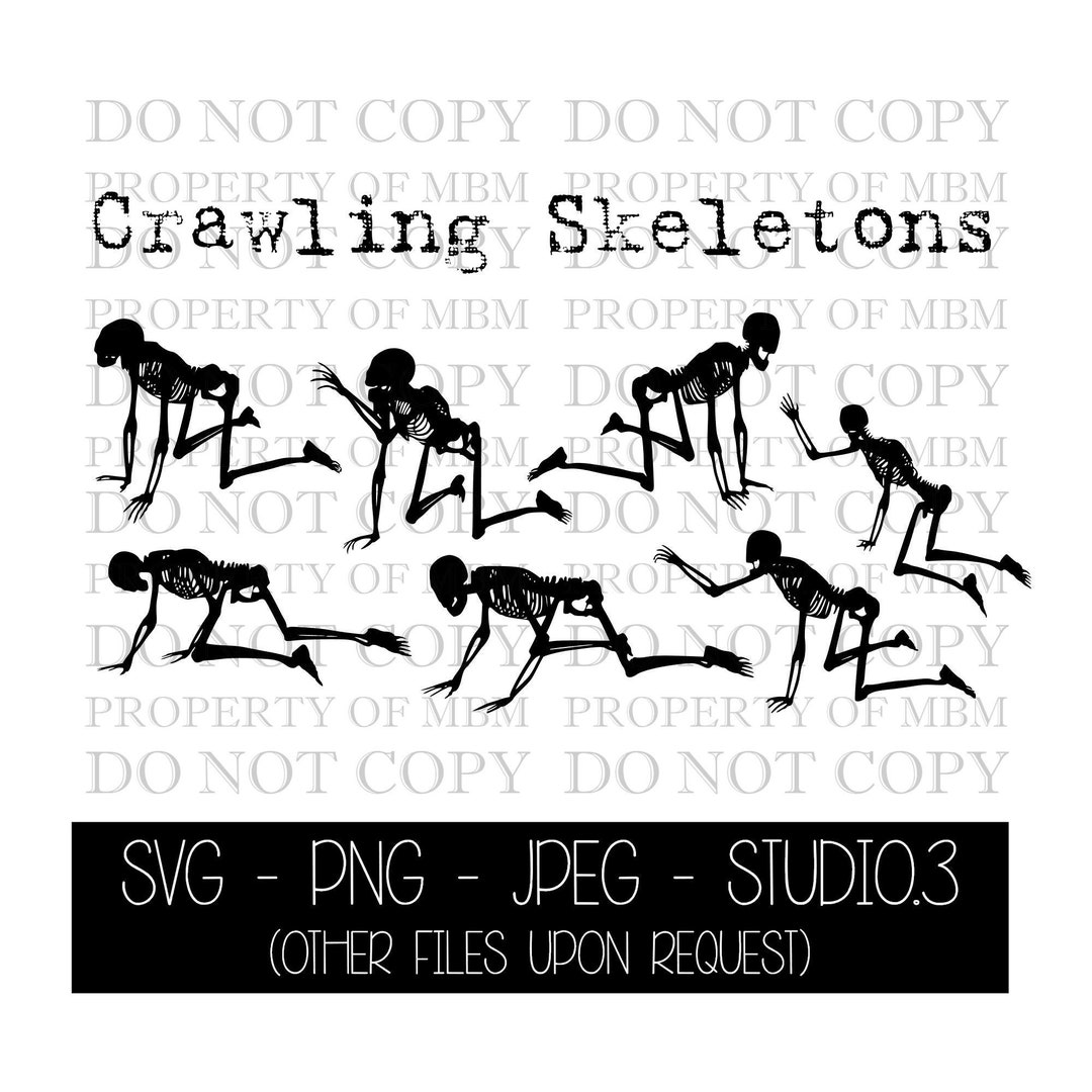 Crawling Skeletons, Skeleton Svg, Skeleton Png, Skeleton Bundle Set ...