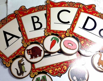 Vintage Alphabet Flash Cards - Etsy