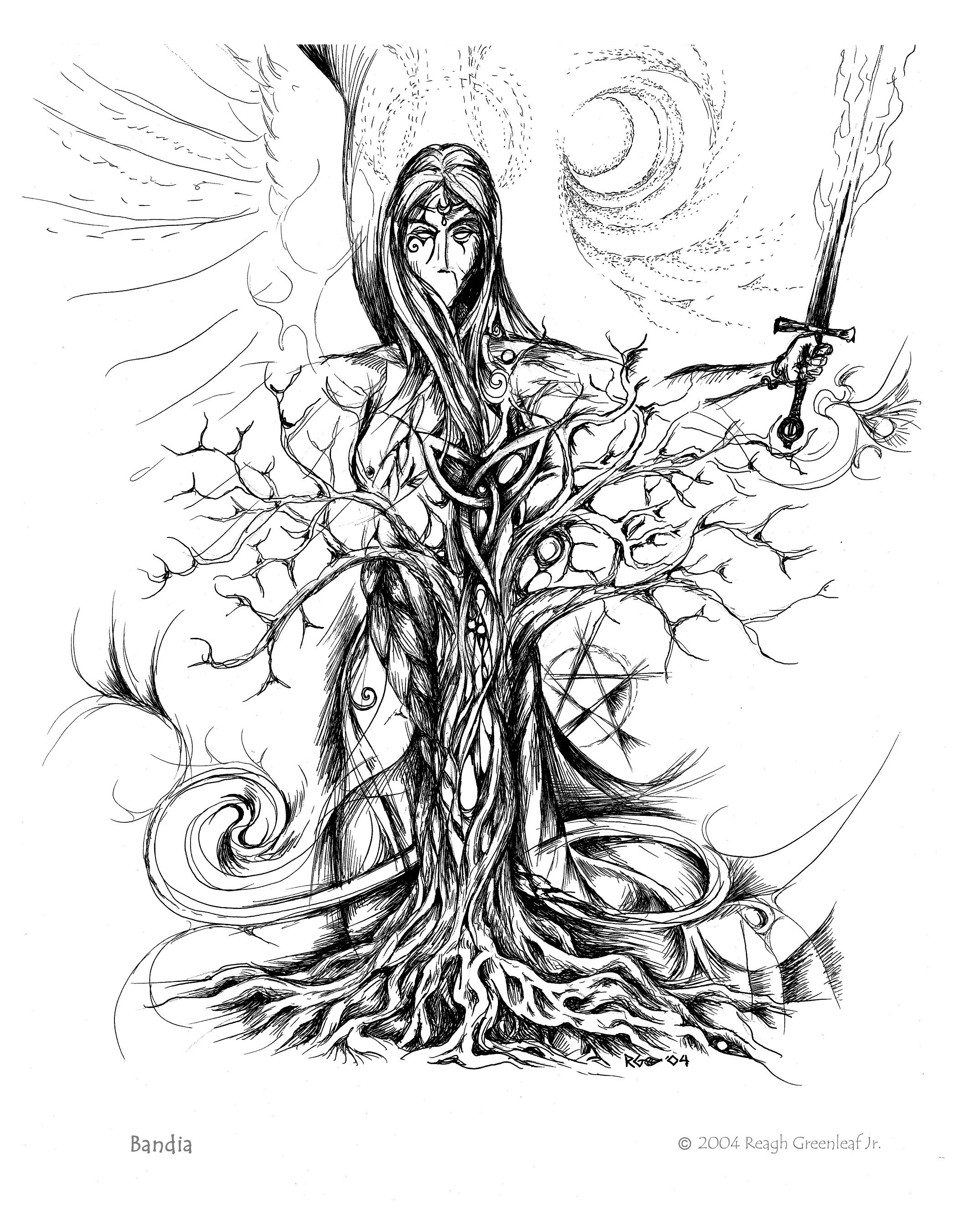 Celtic Tree Goddess Print: Irish Warrior Art - Etsy
